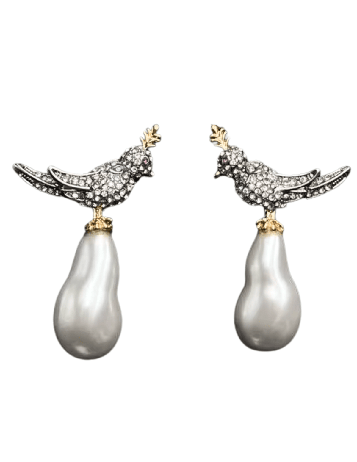 Fleur de Camélia Taya Rhinestone Bird on Rock Earring | Steven Dann